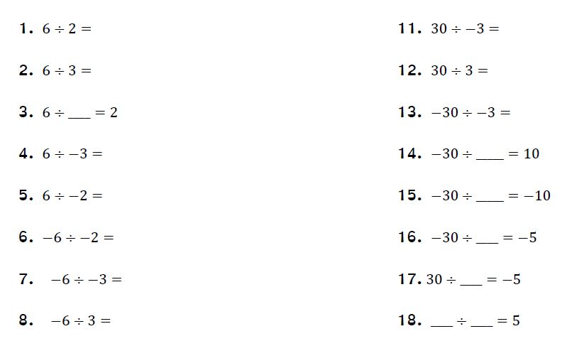 Dividing with Negative Numbers (1) – Minimally Different