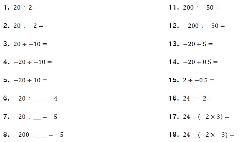 Dividing with Negative Numbers (2) – Minimally Different