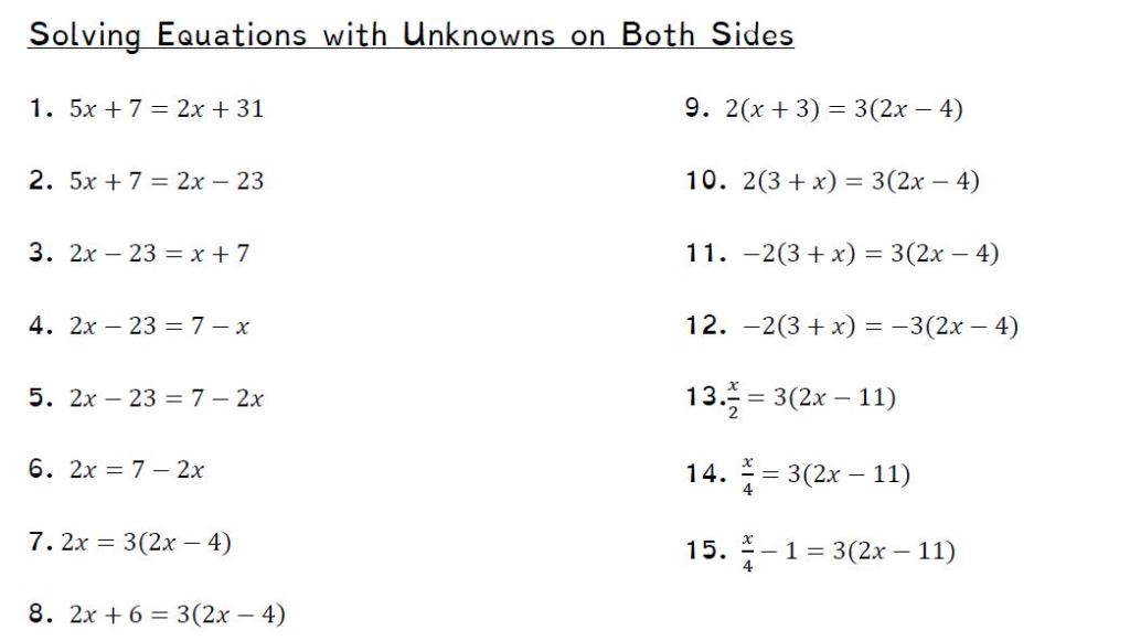 Solving Equations – Minimally Different