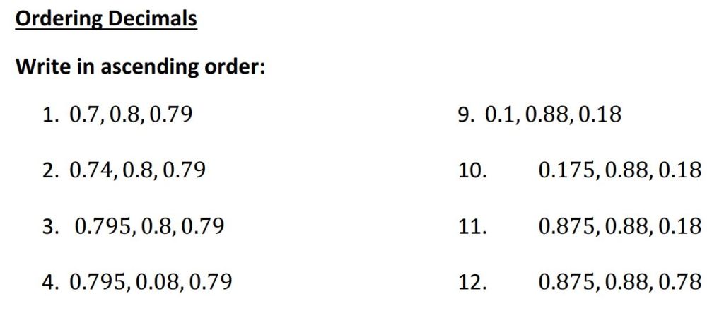 Decimals – Minimally Different